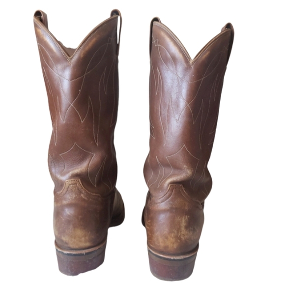 Tony Lama | Shoes | Vintage Usa Tony Lama Style 43 Brown Cognac Roper ...